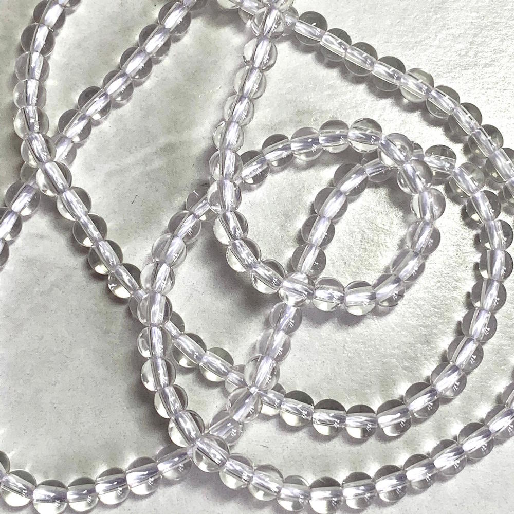 Clear Quartz Smooth Rounds 4mm 38cm strand • Chalmers Gems