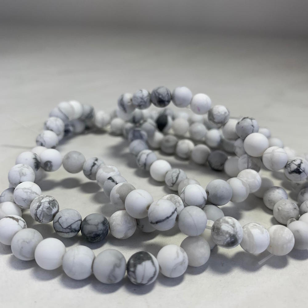 Howlite Matt Round 6mm Beads • Chalmers Gems