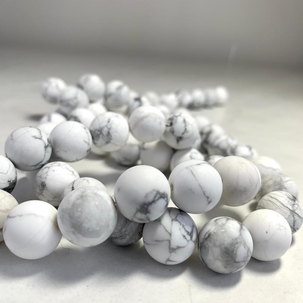 Howlite Matt 12mm Round Beads 38cm Strand • Chalmers Gems