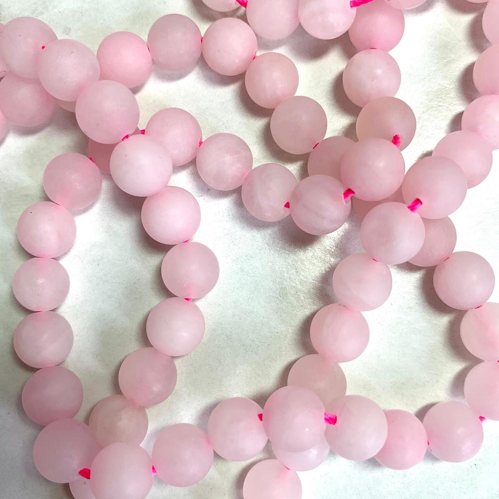 Rose Quartz Matt 8mm Round Beads 38cm Strand • Chalmers Gems