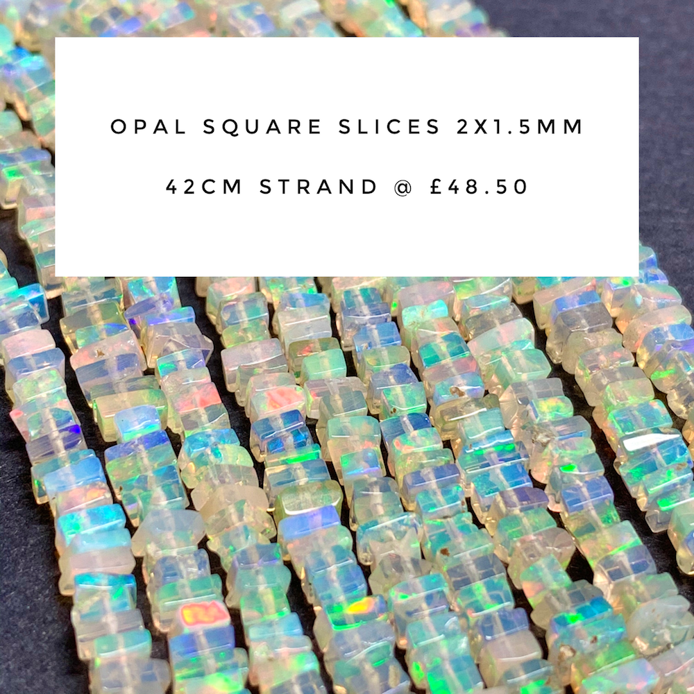 Opal Square Slices Strand 2x1.5mm 42cm 24cts • Chalmers Gems
