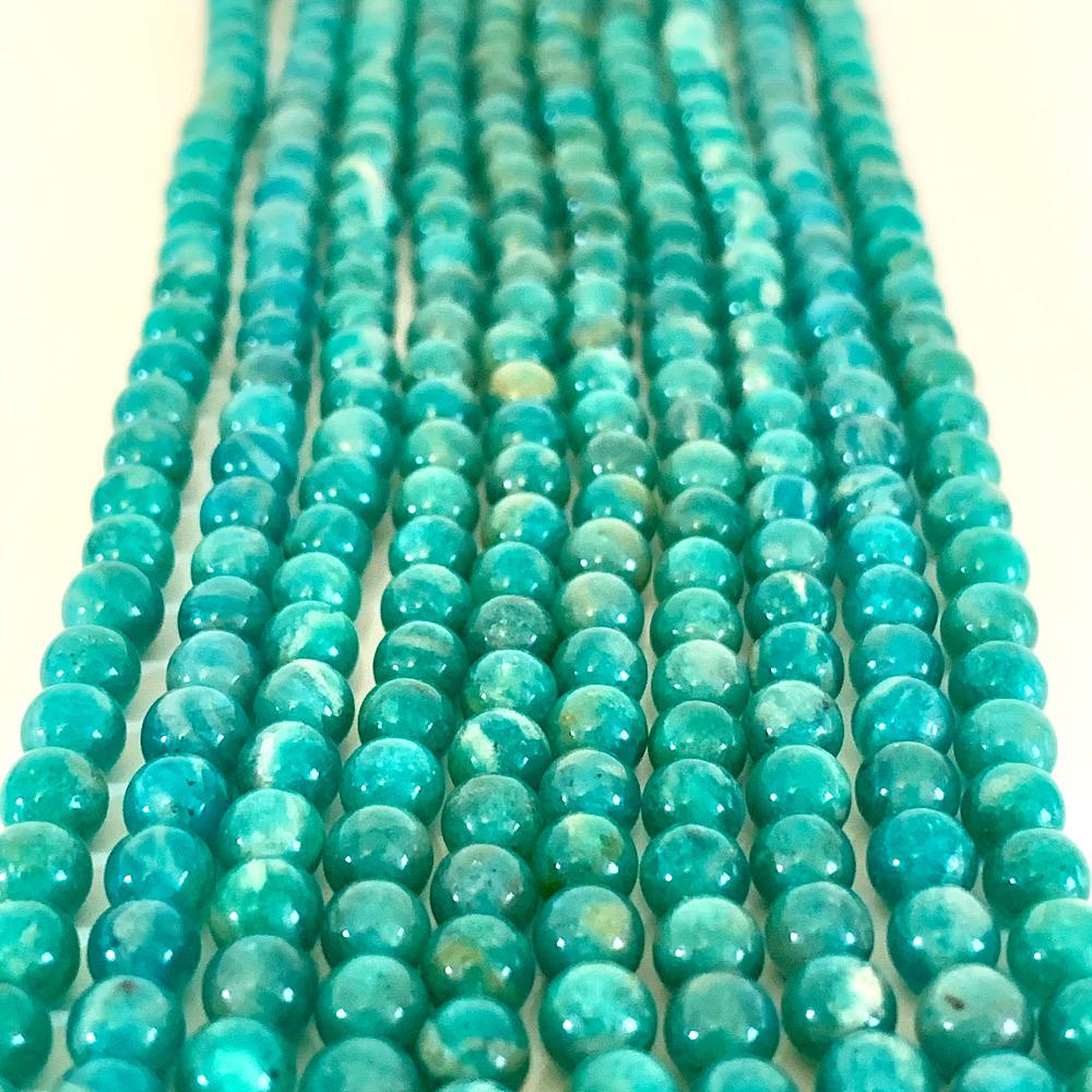 Russian Amazonite Smooth Rounds 4mm 38cm strand • Chalmers Gems
