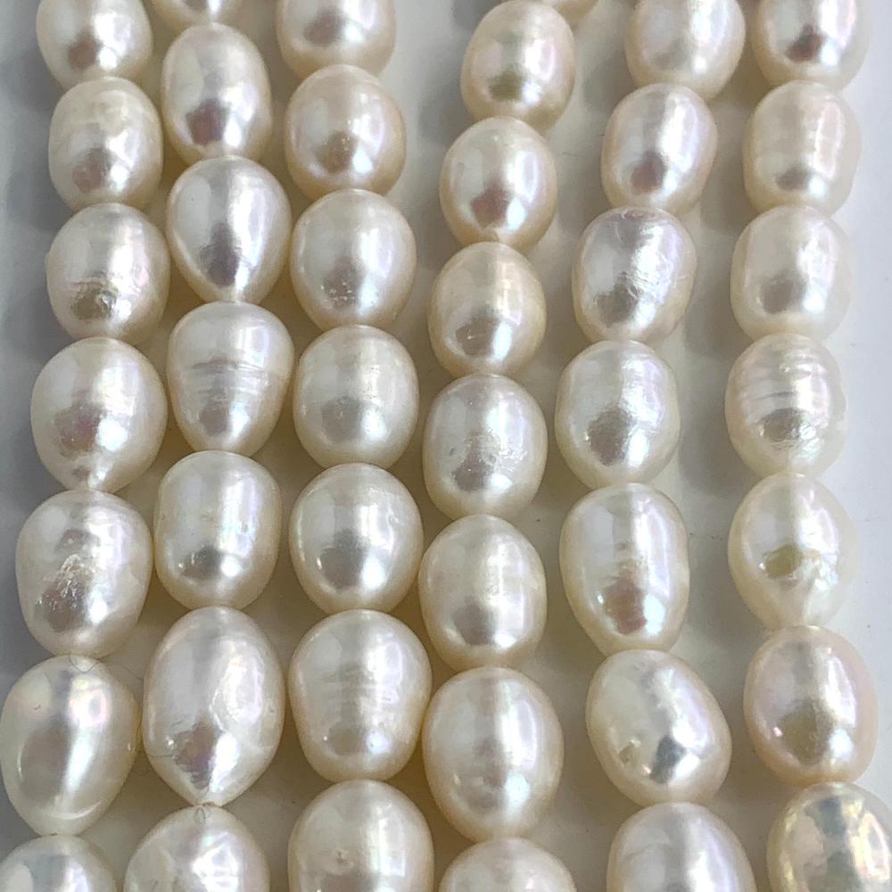 Freshwater Cultured White Rice Pearls 10mm 38cm String • Chalmers Gems