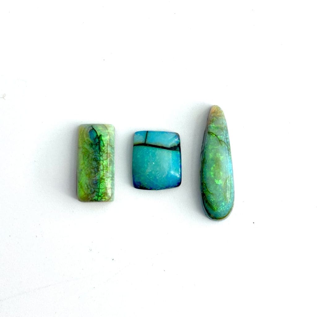 Sparkly Sterling Opal Small Cabochon 3 Piece Pack • Chalmers Gems