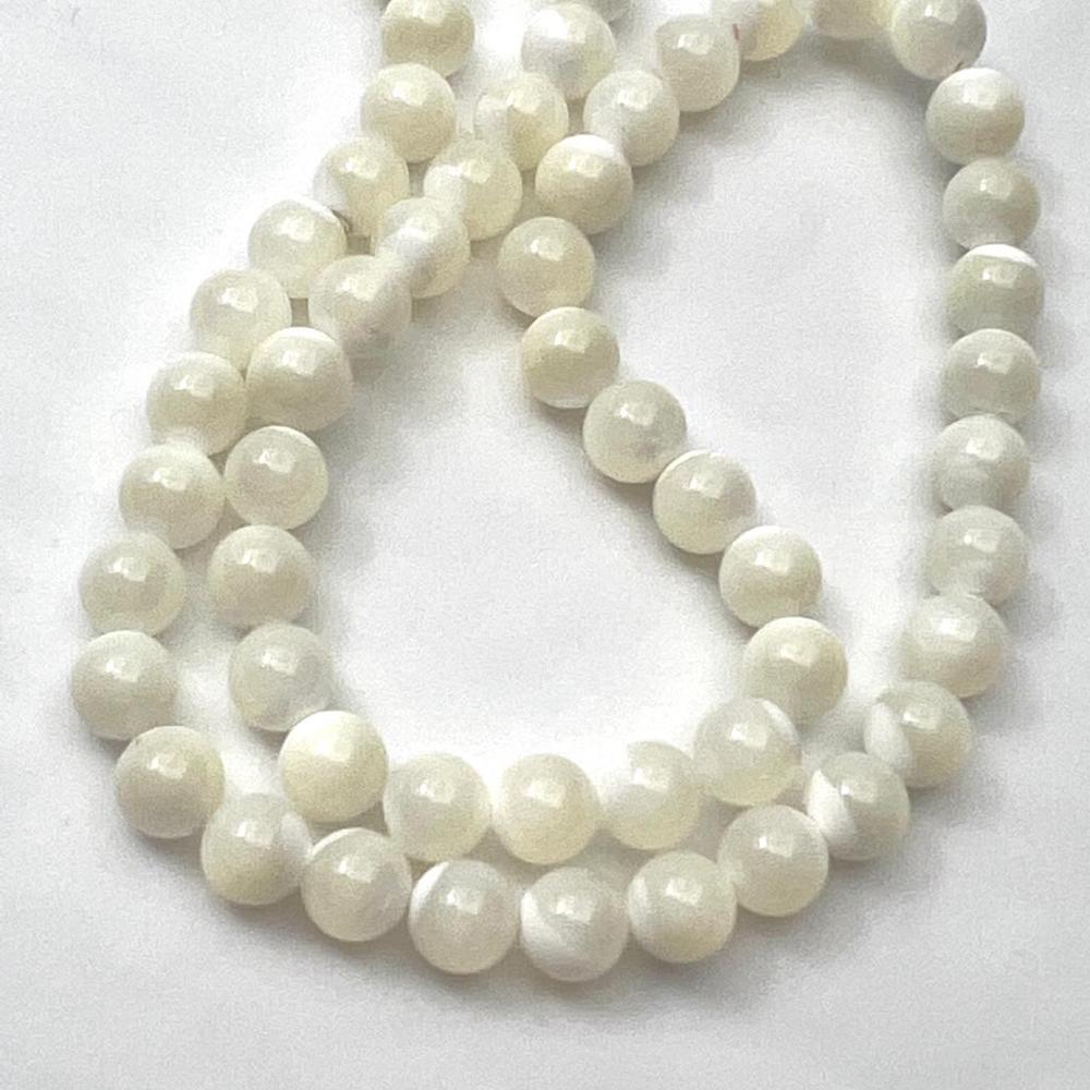 White Shell Smooth Round Approx 6mm Beads Approx 38cm Strand • Chalmers ...